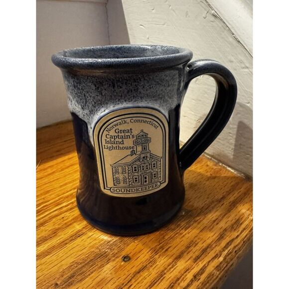 Dining | Deneen Pottery Great Captains Island Lighthouse Bkue Stoneware ...